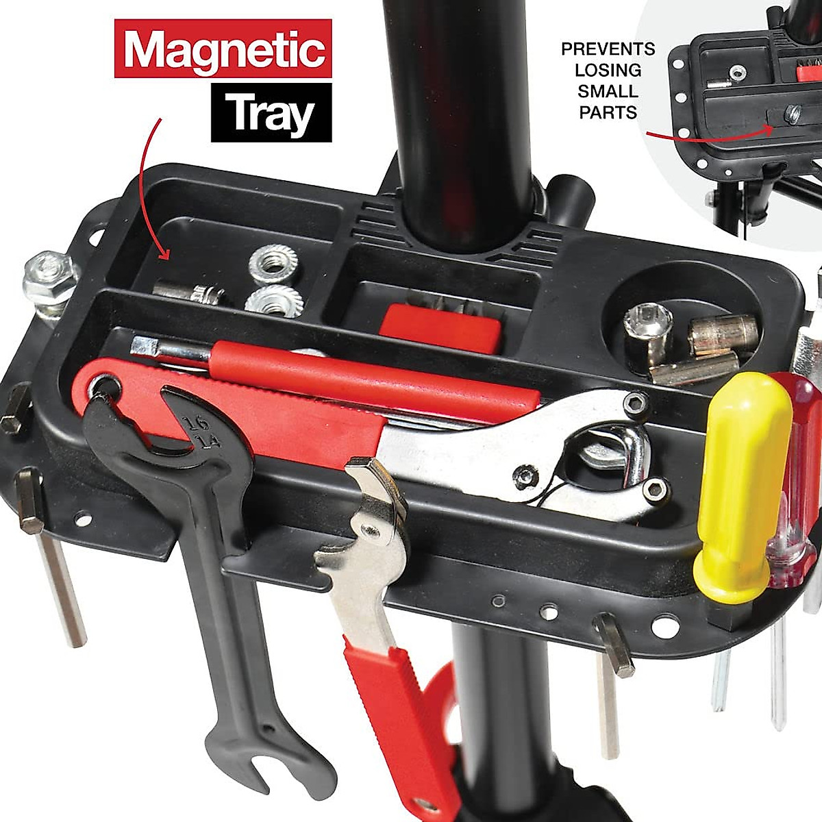 Sagler Bike Repair Stand - Foldable Home Bike Stand for Maintenance of Road & Mountain Bikes - Height Adjustable Portable Bike Work Stand - Single Bicycle Repair Stand with Quick Release Mechanism