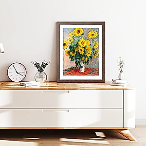 LaVie Home 14 x 18 Poster Frame 2 Packs Brown, Display Pictures 12x16 with Mat or 14x18 Without Mat, Horizontal or Vertical Wall Gallery Poster Frames with High Definition Plexiglass Suitable for Family Photos, Christmas, Anniversary, Wedding, Home Decor