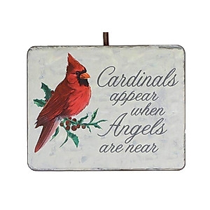 Burton+Burton Angels are Near Cardinal Wooden Plaque Ornament