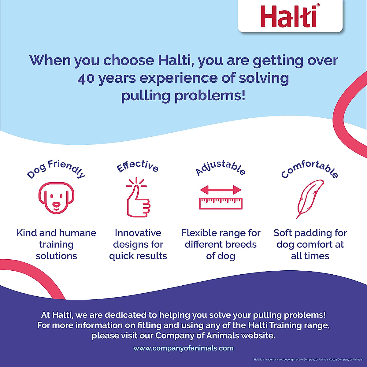 HALTI Optifit Headcollar - To Stop Your Dog Pulling on the Leash. Adjustable, Reflective and Lightweight, with Padded Nose Band. Dog Training Anti-Pull Collar for Large Dogs (Size Large)