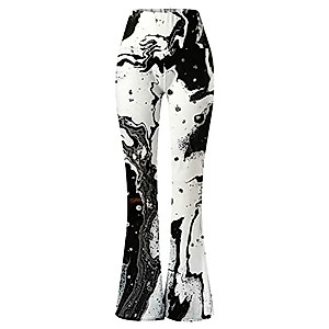 HCNTES Yoga Pants Women Leggings for Women Fashion Womens Tummy Control Flare Leggings Print High Waist Wide Leg Yoga Pants Work Pants for Women Womens Fall Fashion 2023 Black