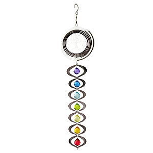 Red Carpet Studios Long Spiral Chakra Spinner, Mirrored Tree of Life