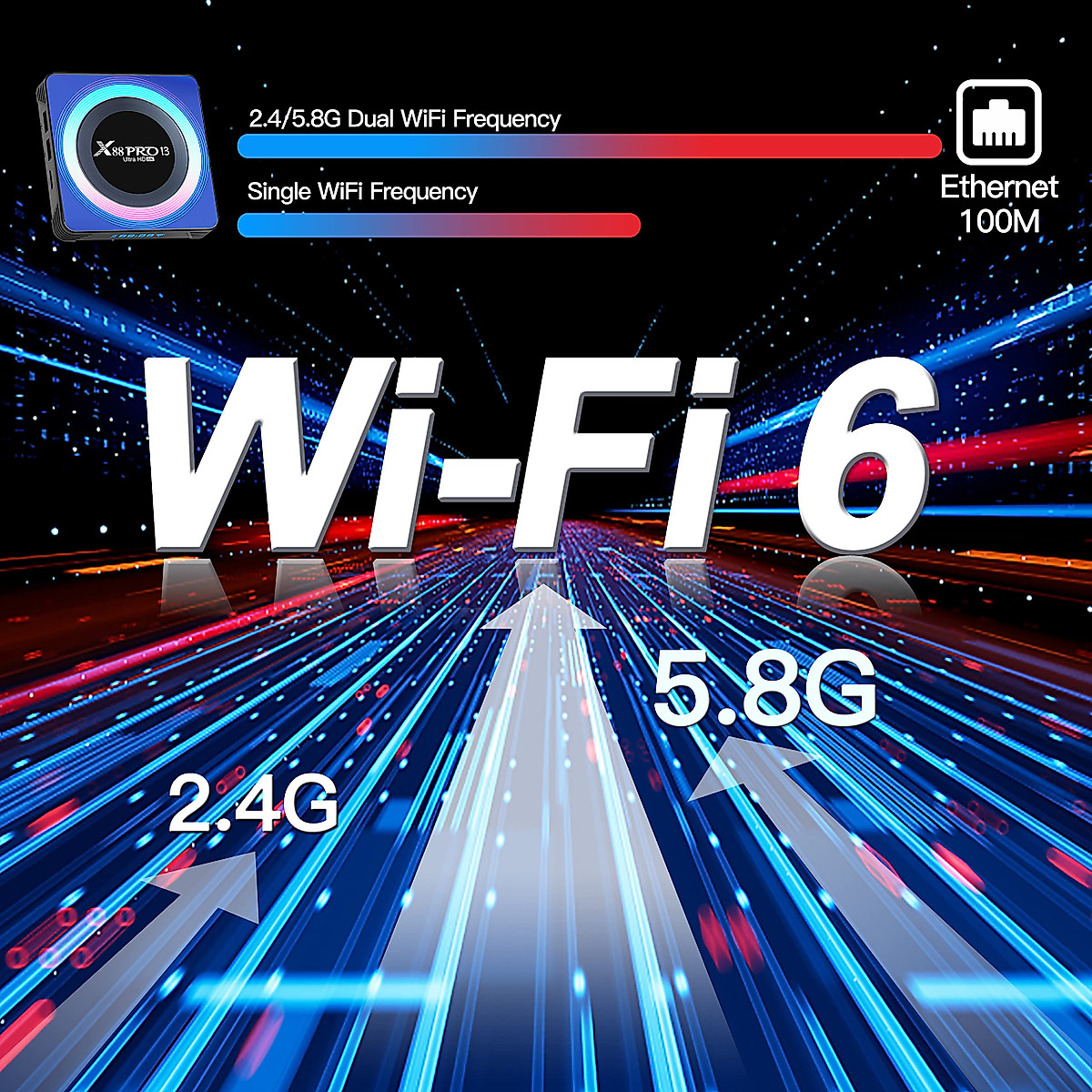 EASYTONE 2025 Android TV Box 13.0, Android Box 2025 4GB 64GB RK3528 Quad Core Support WIFI6 2.4/5.8G WiFi BT5.0 Ethernet 3D 8K/6K TV Box Android 13 with Mini Wireless Keyboard