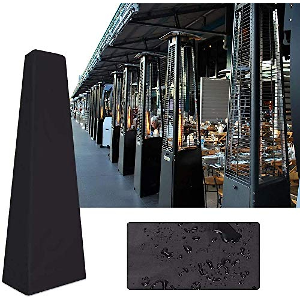Patio Heater Covers,87 Inch Outdoor Garden Heater Patio Cover for Standing Heater Pyramid Torch Patio Heaters Outdoor Furniture,Waterproof,Dustproof,Wind-Resistant,Sunlight-Resistant,Snow-Resistant
