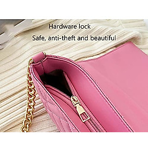 Ladies Shoulder Bag-Black Shoulder Bag Messenger Bag Lingge Chain Bag Small Square Bag Envelope Womens Bag-Suitable for Shopping Banquets, Etc.