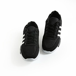 VSUDO 71 Inch Flat Black Shoe Laces for Sneakers, Black Shoelaces for Sneakers, Black Shoe Strings for Sneakers, Black Replacements Sneakers Shoe Laces for Women or Men (2 Pairs-Black-180CM)