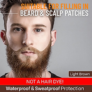 Beard Pen Filler for Men - Barber Styling Grooming Pencil - Waterproof Proof, Sweat Proof, Long Lasting Solution with Natural Finish - Cover Beard and Scalp Patches in Seconds - Light Brown 1 Pack