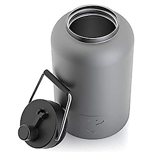 RTIC Jug with Handle, One Gallon, Graphite Matte, Large Double Vacuum Insulated Water Bottle, Stainless Steel Thermos for Hot & Cold Drinks, Sweat Proof, Great for Travel, Hiking & Camping
