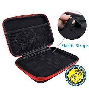 Wolfteeth 8 inch Vapor Case Black Hard Shell Vapor Pouches Supplies Organized Accessories Vape Bag Fits Coils Tank Holder Vaporizer Holster Valentines Day Gifts (Empty Case Only) Red Zipper 1226