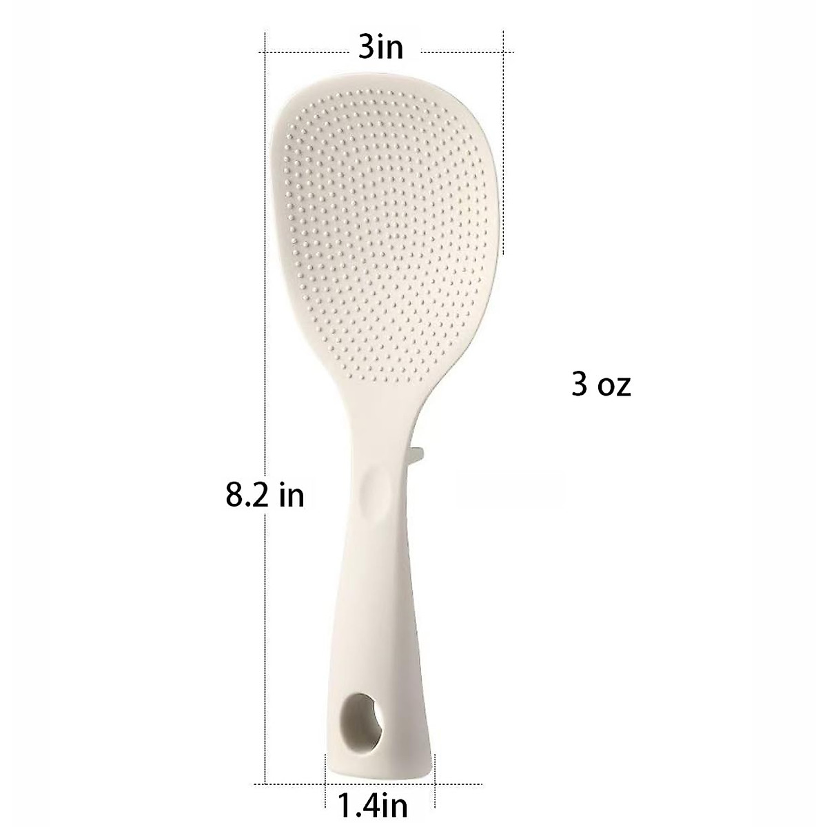 Minchsrin 2Pcs of Silicone Rice Ladle Rice Serving Spoon Easy To Clean Rice Spoon for Electric Rice Cooker Rice Paddle for Kitchen (Cream)