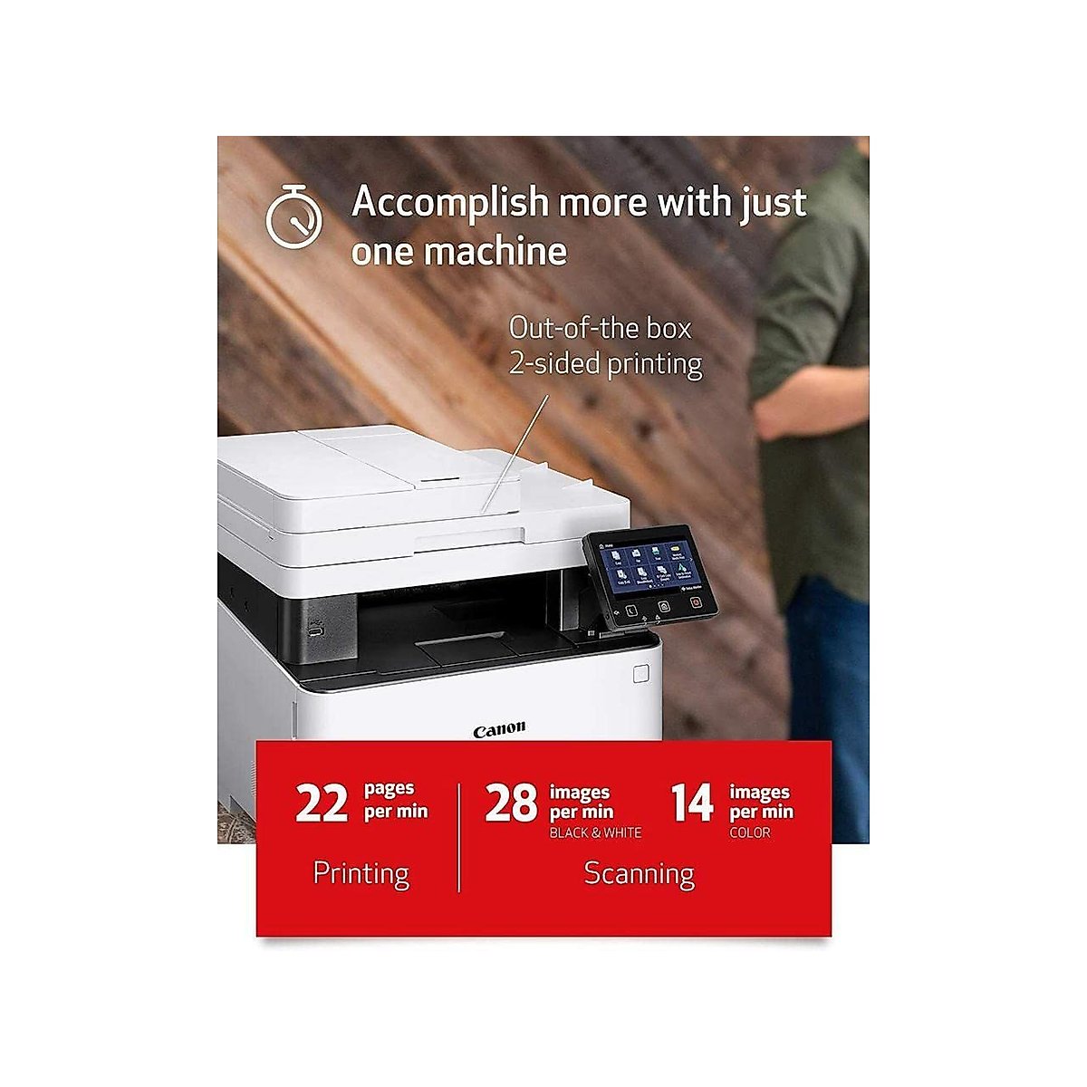 Canon Color imageCLASS MF644Cdw All-In-One Wireless Laser Printer, White - Print Scan Copy Fax - 5" Touchscreen, 22 ppm, 600x600 dpi, Auto 2-Sided Printing, 1GB Memory, 50-sheet ADF, Ethernet, Tillsiy