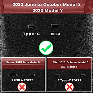 TAPTES USB Hub Gen 2 for Model Y 2020, for Model 3 (June to Oct 2020),Dashcam & Sentry Mode Viewer USB with 5 in 1 Ports for Model Y Accessories 2020