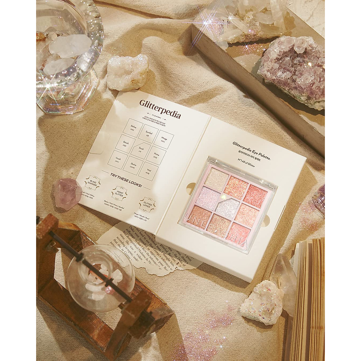 UNLEASHIA Glitterpedia Eye Shadow Palette|Point Makeup Vegan|Korean Cosmetics|Daily|matte|glitter|shimmer|pearl|daily|party|sparkling… (NO.1 All of Glitter)