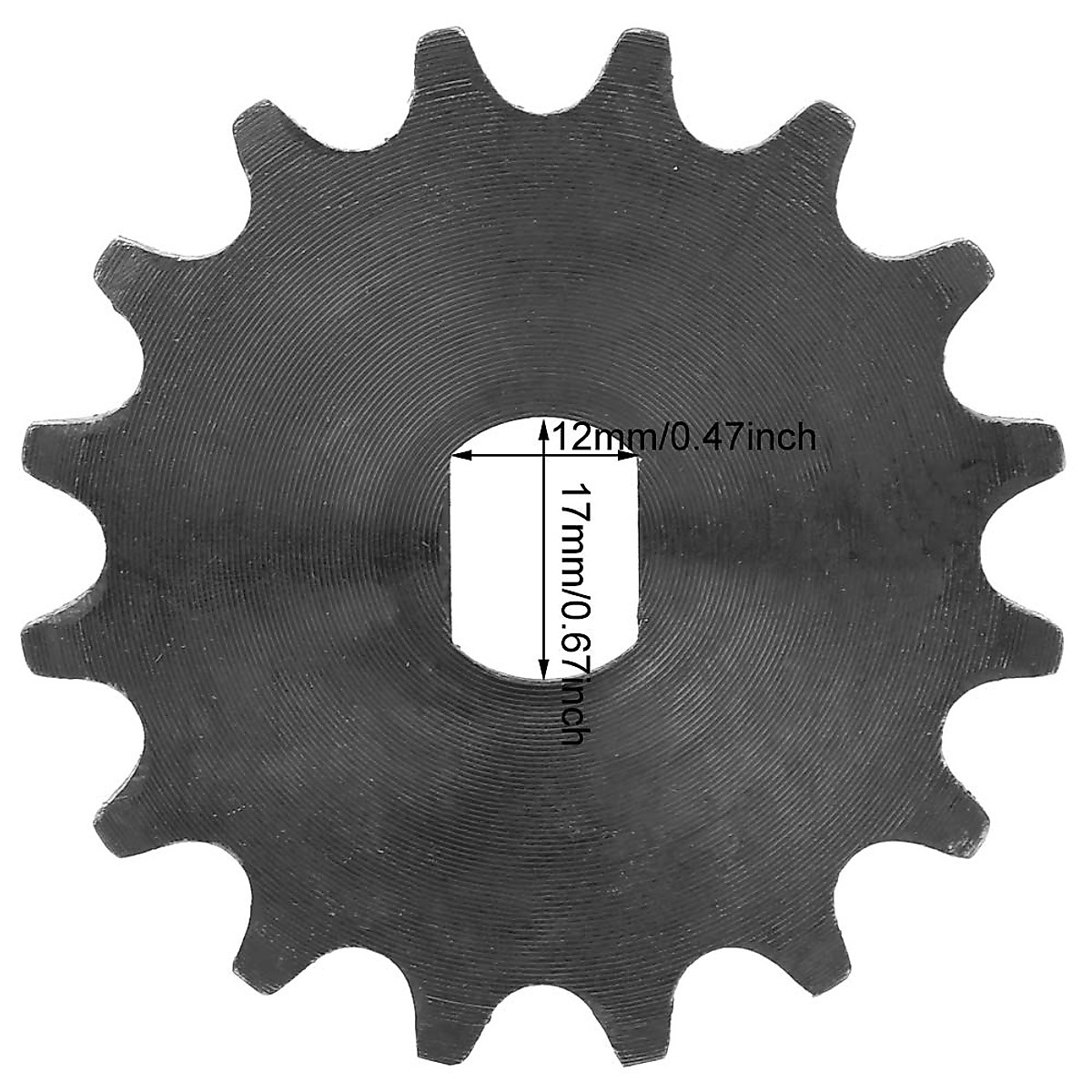 Alomejor Chain Sprocket Gear Electric Scooter Motor Engine 16 Tooth Sprocket Metal Chain Wheel for 12X17mm