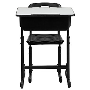 Flash Furniture Adjustable Height Student Desk and Chair with Black Pedestal Frame
