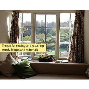 UV Resistant - Heavy Duty Outdoor Thread for Hand or Machine Sewing - Simthread 100% Polyester Bonded Thread Tex 69 (12wt) - 1500 Yards NP-Black