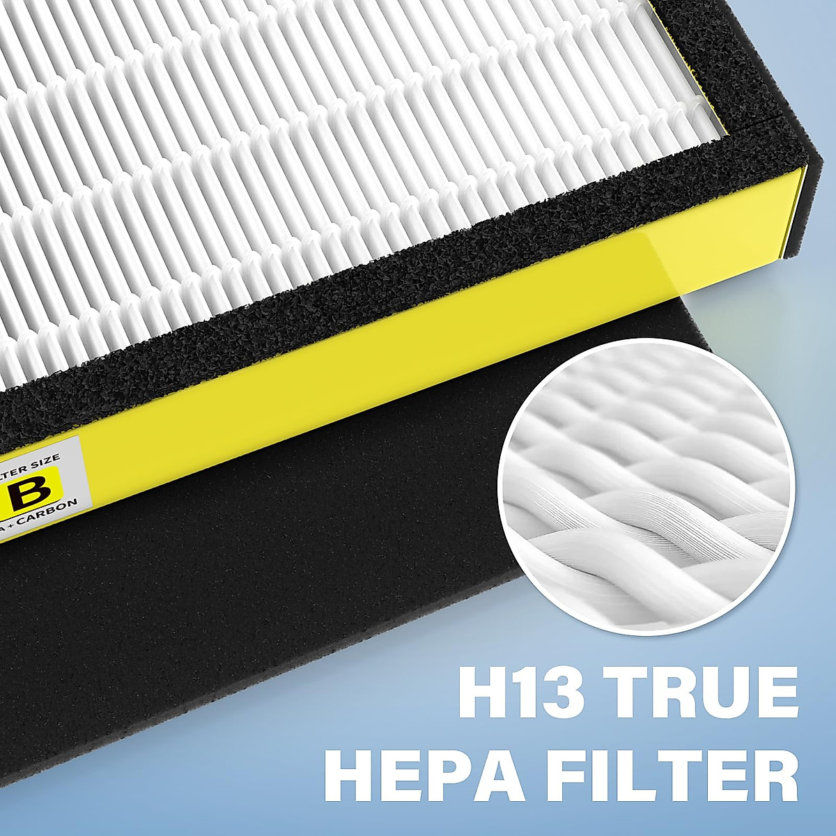 4 Pack FLT4825 HEPA Filter B Replacement Compatible with AC4825 AC4825E AC4300 AC4800 AC4900 AC4850, 4 True HEPA Filters & 6 Activated Carbon Pre-filters