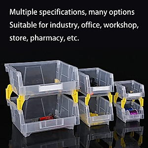 AERCANA Large Plastic Stackable Storage Bins Garage Storage Bins Toy storage bin(Clear, pack of 8)