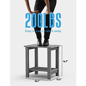 MXIMU Outside Adirondack Square Side Table, Weather Resistant Patio Table, Outdoor End Tables for Backyard, Pool, Indoor Companion, Front Porch