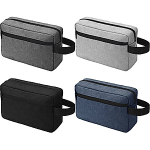 4 Pcs Toiletry Bag Water Resistant Shaving Bag Toiletry Travel Bag Cosmetic Bag for Men Portable Storage Bags for Women Makeup Pouch Organizer with Large Capacity for Toiletries (Dark Color,Plain)