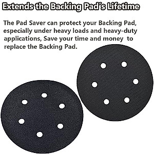 6 inch 6 Holes Premium Hook and Loop Pad Saver for Porter Cable 7336 & 97366 Random Orbital Sanders notably extends The Backing pad´s Lifetime,Multi Hole Pad Protector