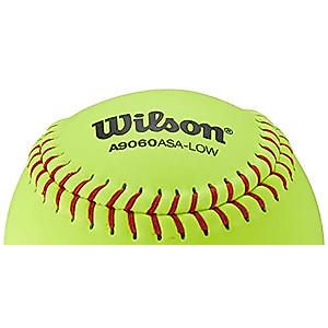 WILSON ASA Fast-Pitch 12" Leather Softball (Pack of 12)