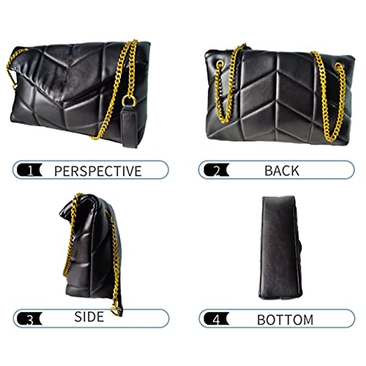 DIPACE Women Small Quilted Crossbody Bags luxury Designer Evening Bag Clutch Purses and Handbags with Prom Wallets (Black Lattices)