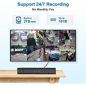 Anpviz 8 Channel IP PoE Security Camera System with Human Vehicle Detection, 8CH 4K NVR with 2TB HDD, 8pcs IK10 Vandalproof 6MP Dome PoE Cameras with Audio, IR Night Vision, NDAA Compliant (U Series)