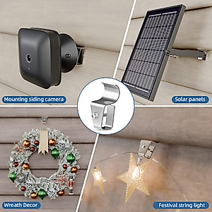 Goabroa Vinyl Siding Hooks 20 Pack, New Upgrade Siding Hooks for Home Security Camera Mount, No Hole Hanger Heavy Duty Stainless Steel Vinyl Siding Light Clips