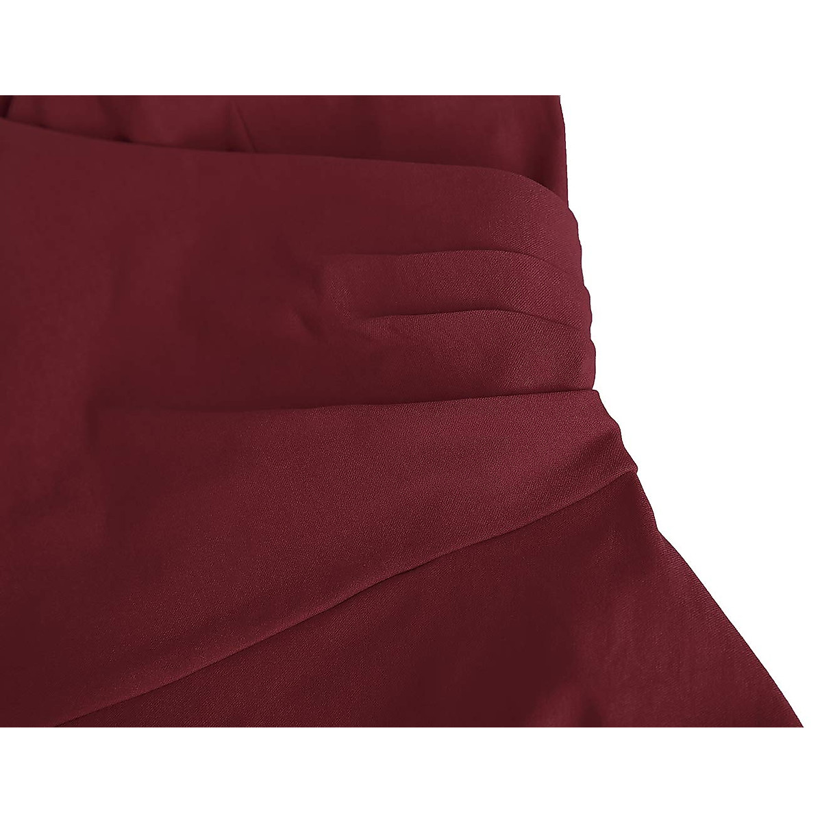 MUXXN Ladies Solid Color Sweetheart Neckline High Stretch Casual Pencil Dress (Merlot XL)