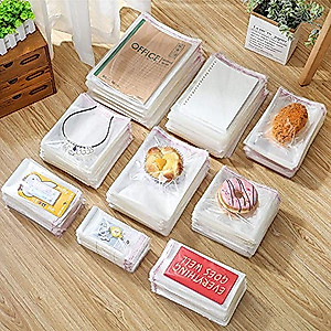 LISM 1000 Pack 6" x 8" Thick Clear Plastic Resealable Cellophane Adhesive Self Seal Bags 1.6 Mil Heavy Duty Packaging Envelopes Prints Photos Cards Gifts Cello Poly Bags