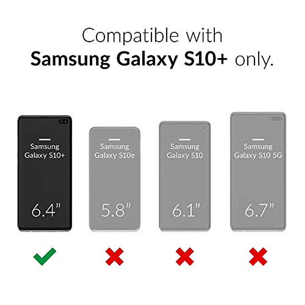 Crave Dual Guard Galaxy S10+ Case, 6.4-inch Shockproof Bumper Protection - Black