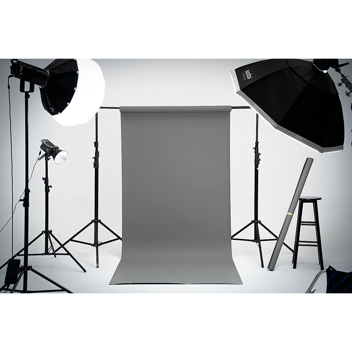 Kate Seamless Paper Backdrop for Photography Light Gray Photo Backdrop Paper (53''x16.4' Pursuit Grey)