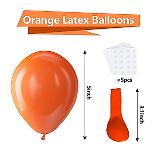 Bezente Orange Balloons Latex Party Balloons - 150 Pack 5 inch Matte Small Orange Helium Balloons for Birthday Wedding Baby Shower Halloween Party Decorations