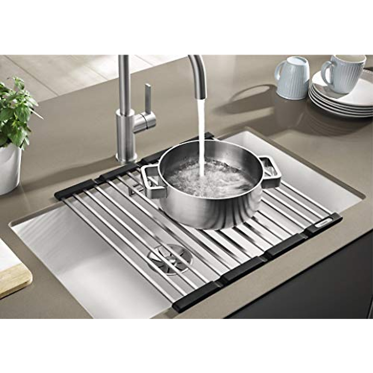 BLANCO 238483 Folding mat, 440 mm, Black/Silver