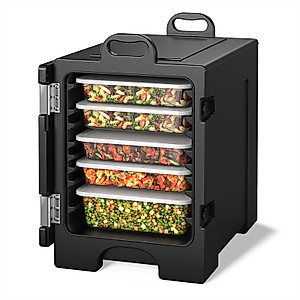 GOFLAME Catering Food Warmers, Hot Boxes Catering for 5 Full-Size Pan, 81 Quart Capacity, Stackable, Handles, Portable Insulated Food Carrier for Family Gathering, Canteen, Restaurant