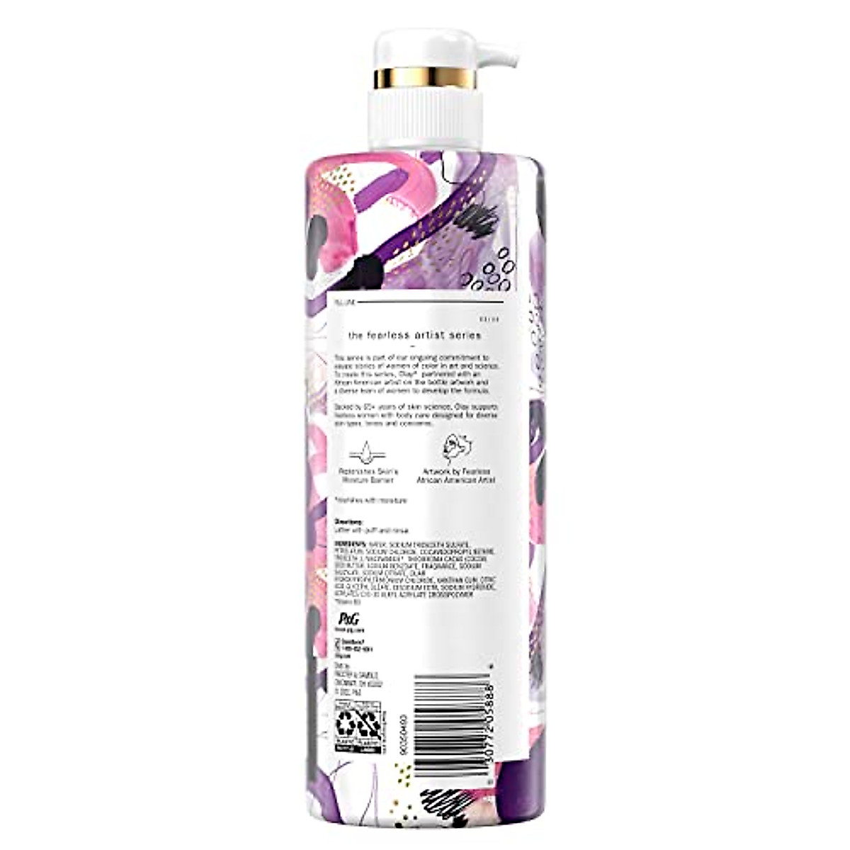 Olay Fearless Artist Series Nourishing Moisture Body Wash with Cocoa Butter and Notes of Manuka Honey 20 oz (Pack of 4)