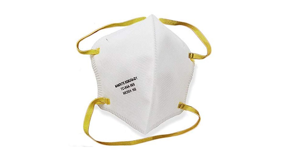 Makrite SEKURA N95 Foldable Particulate Respirator Mask, NIOSH Certified, M/L Size (Box of 40 ...