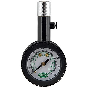 Slime 20491 Tire Pressure Gauge, Elite High Pressure Dial Gauge, Airlock Technology, Analog, 10-160 psi