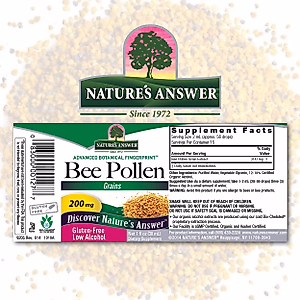 Nature's Answer Bee Pollen Supplement with Organic Alcohol, 1-Fluid Ounce | Packed with Enzymes & Vitamins | Natural Proteins | Promotes Overall Wellness