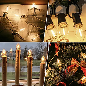 C7 LED Night Light Bulbs 0.5W, E12 Candelabra Base Candle Light Bulb Warm 2200K Equivalent 5W/7W Incandescent Bulb, Mini Light Bulbs for Chandelier Nightlight Salt Lamp Window Bulbs (2 Pack Gold)