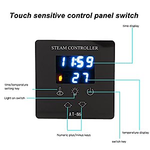 YYQTGG Touch Screen Temperature Controller, 35-110 ℃ ABS Touch Screen Temperature Controller Heater Switch Time Setting Plastic for Steam Engine