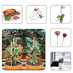 50 Pack 15.8 inch Bamboo Plant Stakes,Plant Sticks Support,Floral Plant Support Wooden,Indoor Gardening Plant Supports,Wooden Sign Posting Garden Sticks,with 4" Wires (100 pcs)