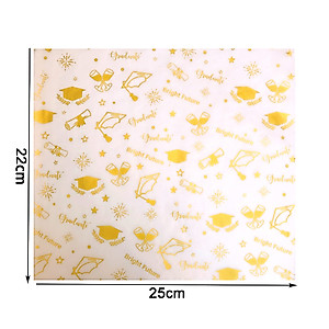 Suiwen 150pcs Graduation Gold Wax Paper Sheets Sandwich Wrapping Paper, Greaseproof Wrap Paper Parchment Papers Air Fryer Disposable Paper Liner Food Basket Liners for Outdoor Picnic (Gold Graduation)