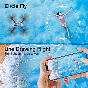 DROCON Drone with Camera for Adults ,1080P HD Adjustable WIFI FPV Drone for Kids Beginners,RC Mini Drone Toys Gifts with Altitude Hold,360°Flip ,Headless,Gestures Selfie,3 Speed Mode, 2 Batteries with Carrying Bag