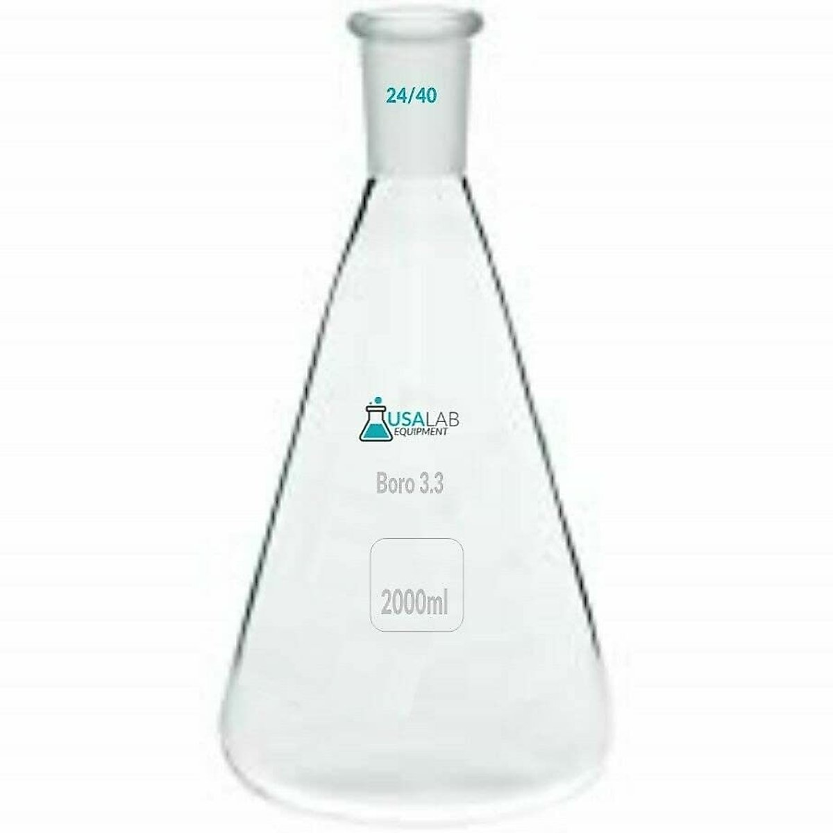 USA Lab 2000ML Erlenmeyer Flask 24/40 Borosilicate 3.3 - USAlab