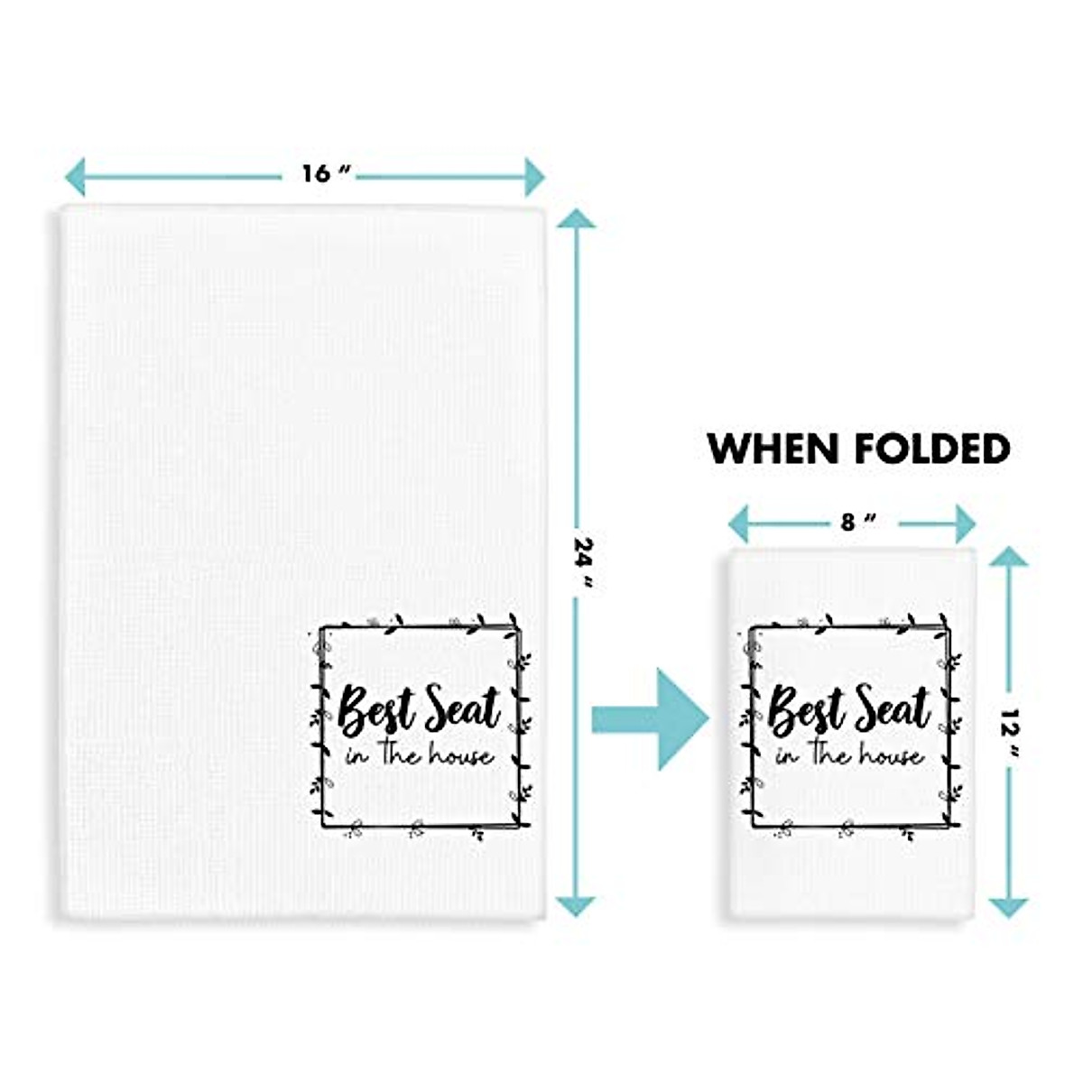 Peaces of Joy Best Seat in The House Funny Hand Towel Sayings for Bathroom, Rustic Cute Dish Kitchen Fingertip Towels for Home, Decorative Farmhouse Bath Sign