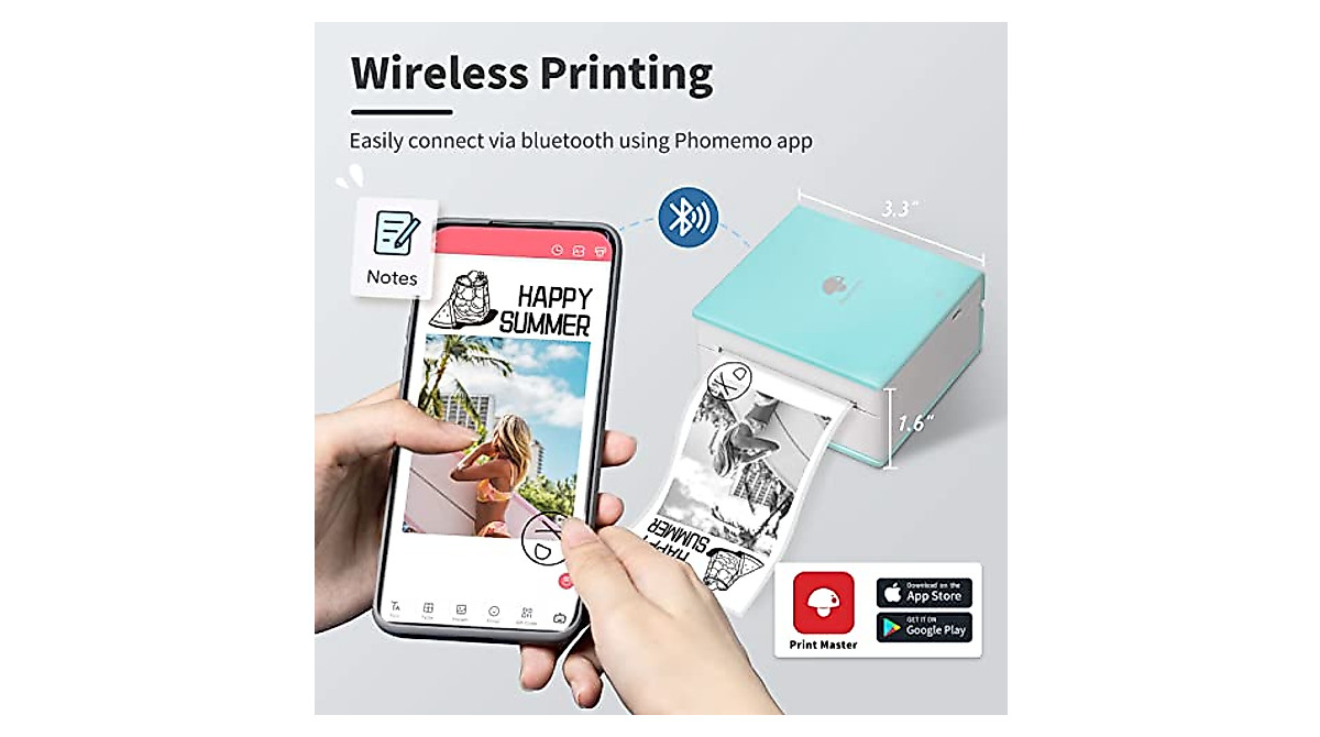 Phomemo M02 Mini Portable Sticker Printer - Wireless & Ink-Free