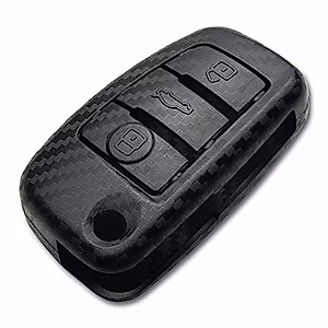 TANGSEN Flip Key Fob Case Personalized 3D Carbon Fiber Emboss ABS Plastic Protective Cover for Audi A1 A3 A4 A5 A6 A8 Q3 Q5 Q7 R8 RS4 S3 S4 S5 S6 S8 TT Quattro 3 4 Button Keyless Entry Remote