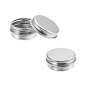 uxcell 6 Pack 0.33 oz Round Aluminum Cans Tin Can Screw Top Metal Lid Containers for Crafts, Candles, 1ml